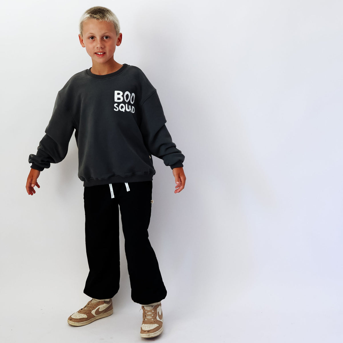 BOO SQUAD |FRONT + BACK PRINT | oversized drop shoulder | KIDS ...