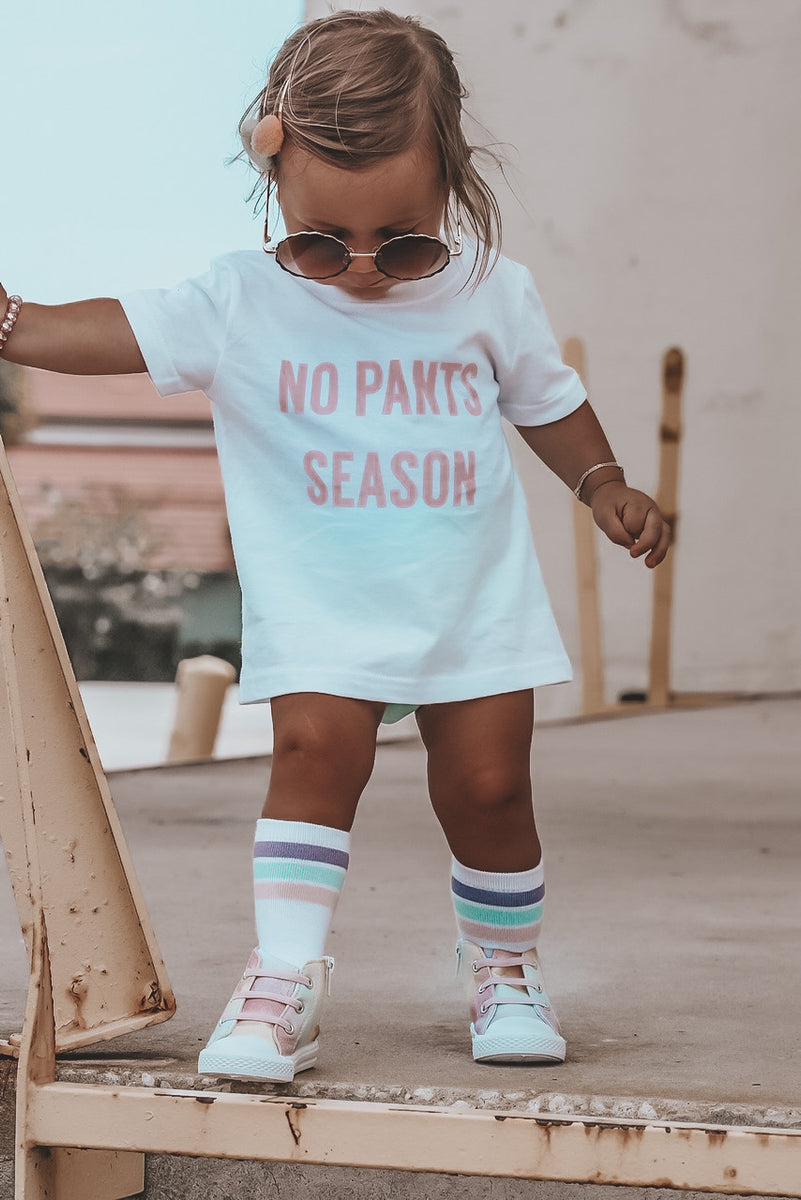 NO PANTS SEASON™ in Pink | Kids Tee – Minimalist Folk Co.